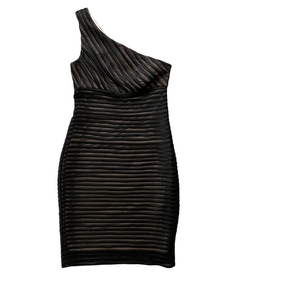 JS Collections | Dresses | Js Collections One Shoulder Mesh Woven Midi ...